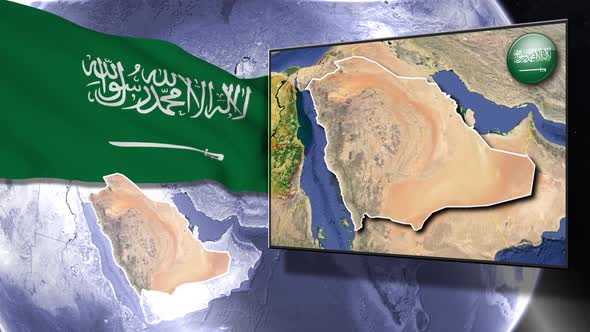 Saudi Arabia Flag And Map Animation, Motion Graphics | VideoHive