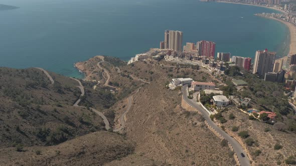 Aerial of hills surrounding Benidorm, Stock Footage | VideoHive
