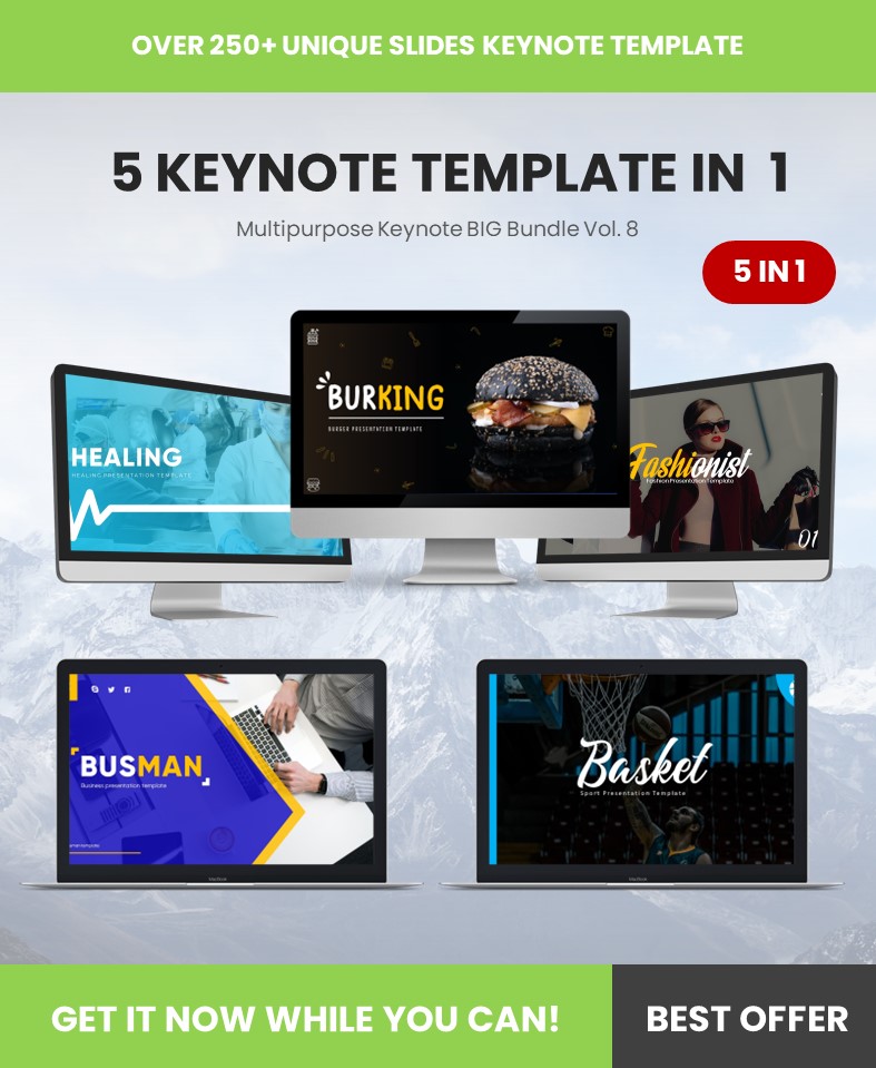 Multipurpose Keynote BIG Bundle Vol. 8, Presentation Templates ...