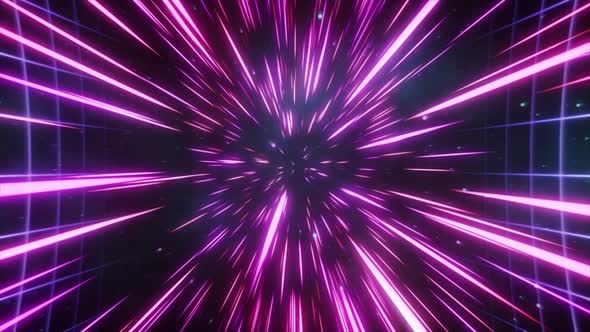 Hyperspace Jump in Outer Space with a Grid, Motion Graphics | VideoHive