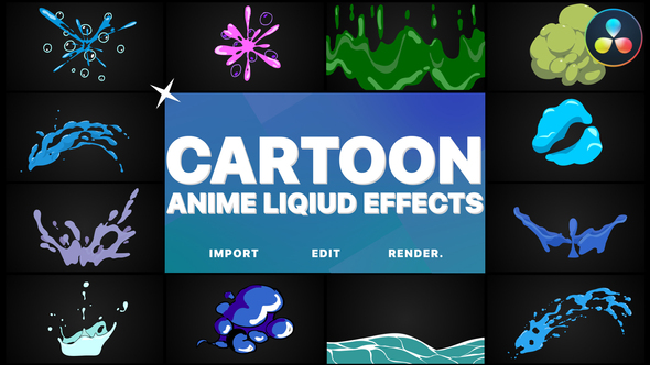 Cartoon Anime Liquid Effects | DaVinci Resolve, DaVinci Resolve Templates