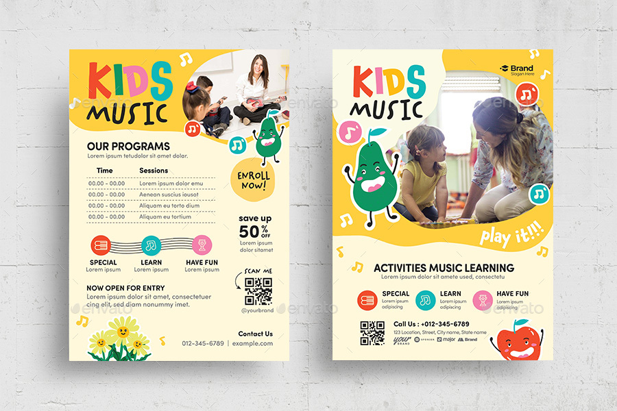 Music Education for Kids Flyer, Print Templates | GraphicRiver