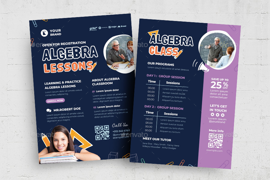 High School Math Education Flyer, Print Templates | GraphicRiver