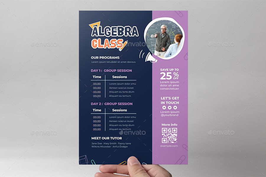 High School Math Education Flyer, Print Templates | GraphicRiver