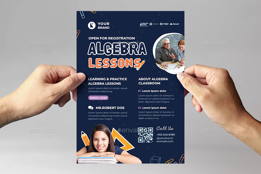 High School Math Education Flyer, Print Templates | GraphicRiver