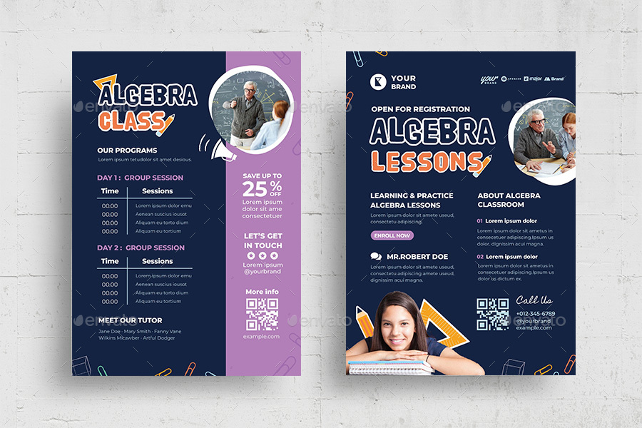 High School Math Education Flyer, Print Templates | GraphicRiver