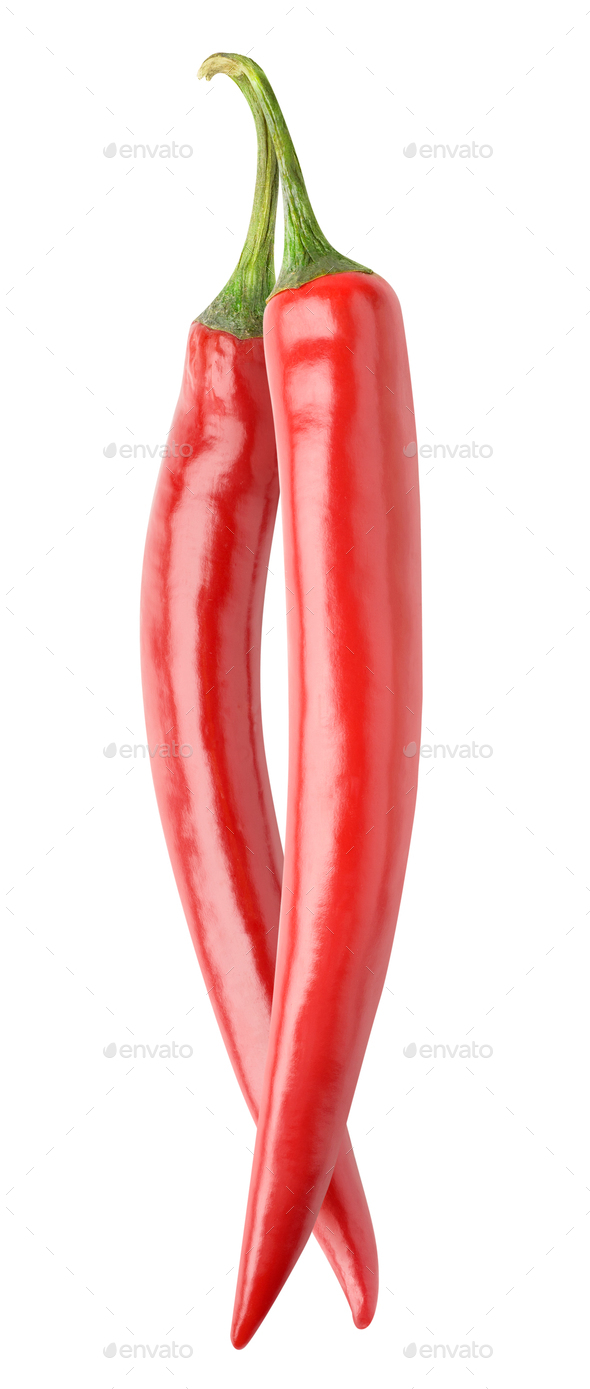 Isolated two chilli peppers Stock Photo by photomaru | PhotoDune