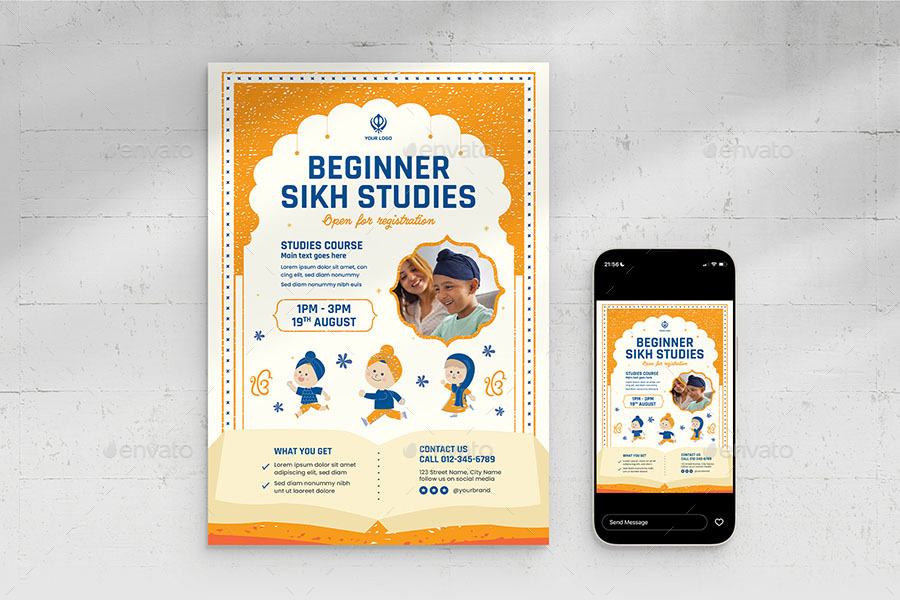 Sikh Education Flyer Template, Print Templates | GraphicRiver
