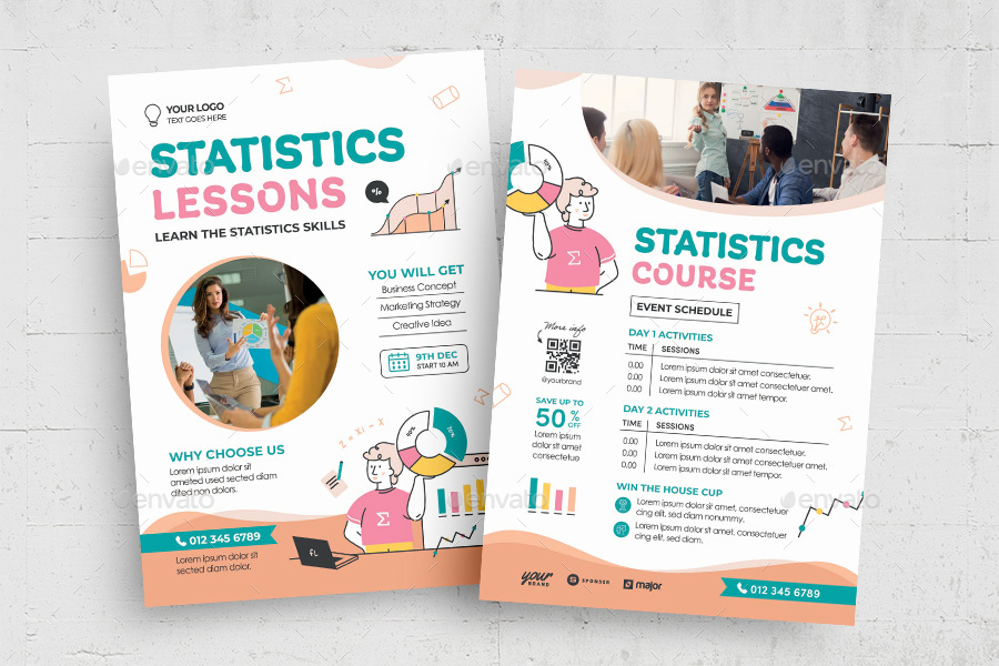 Statistics Education Flyer Template, Print Templates | GraphicRiver
