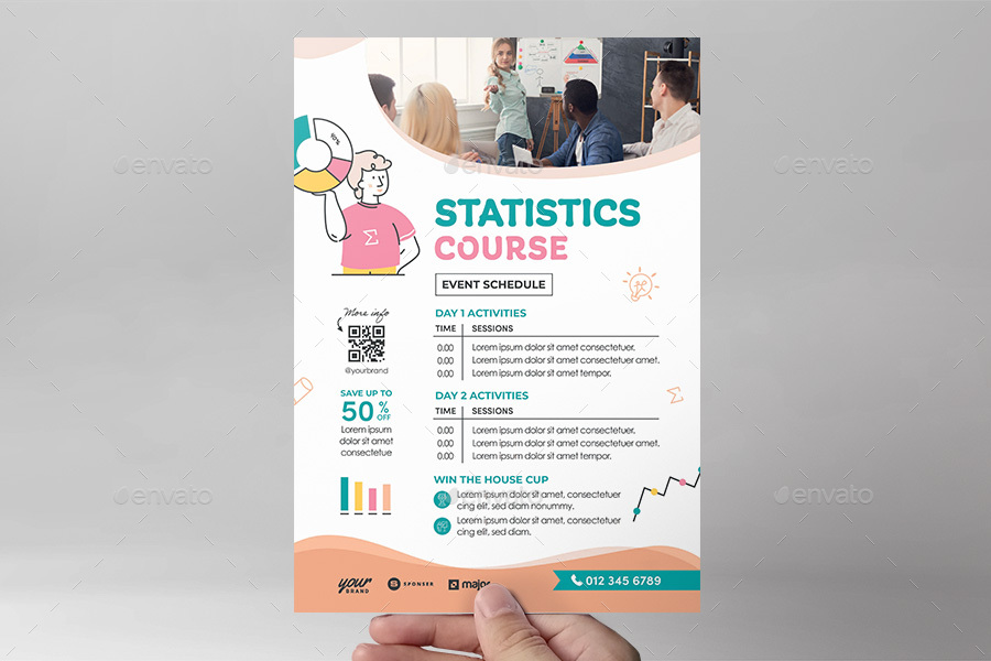 Statistics Education Flyer Template, Print Templates | GraphicRiver