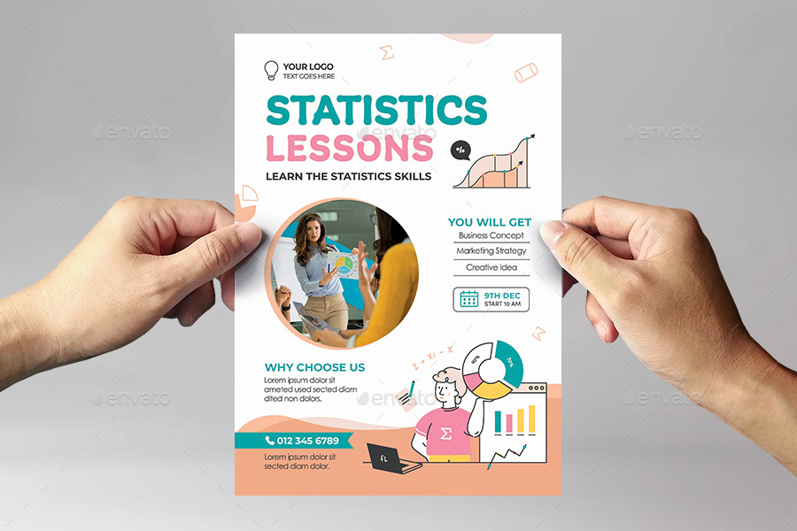 Statistics Education Flyer Template, Print Templates | GraphicRiver