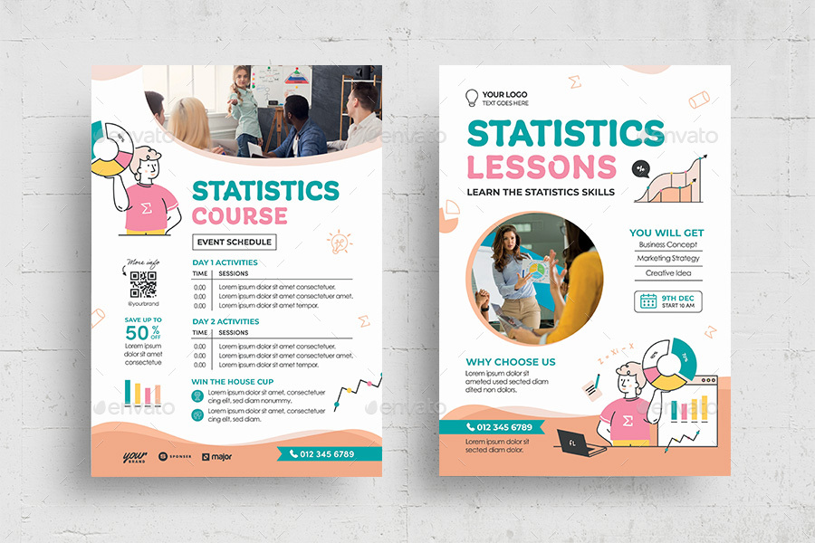 Statistics Education Flyer Template, Print Templates | GraphicRiver