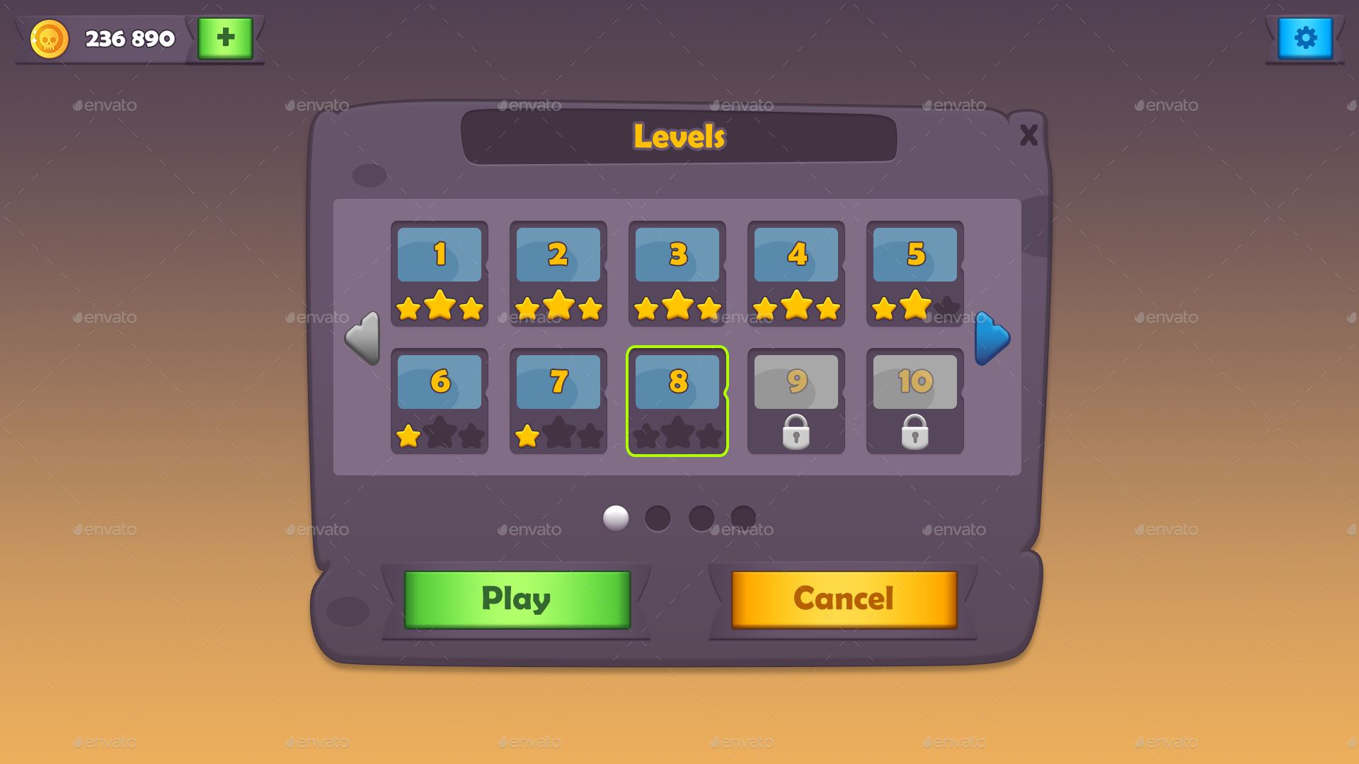 Stone Game UI pack, Game Assets | GraphicRiver