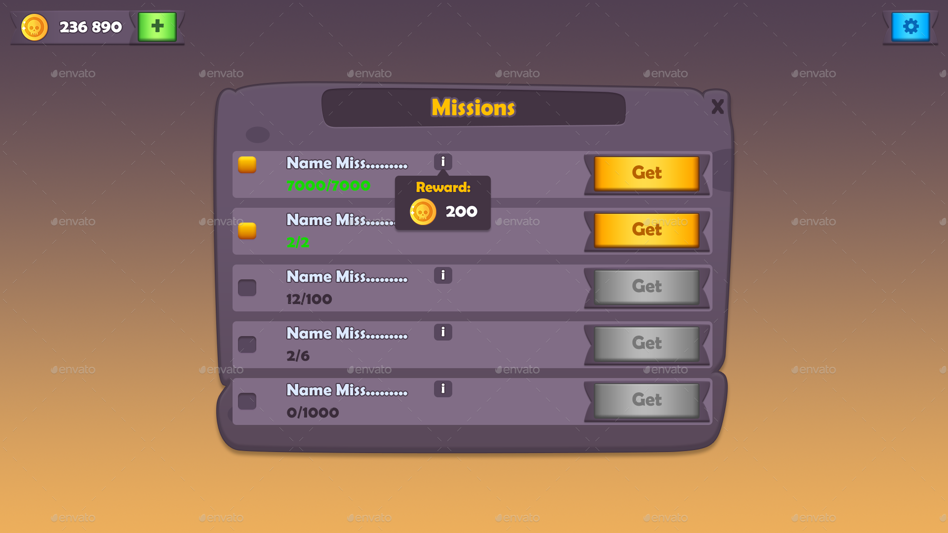 Stone Game UI pack, Game Assets | GraphicRiver