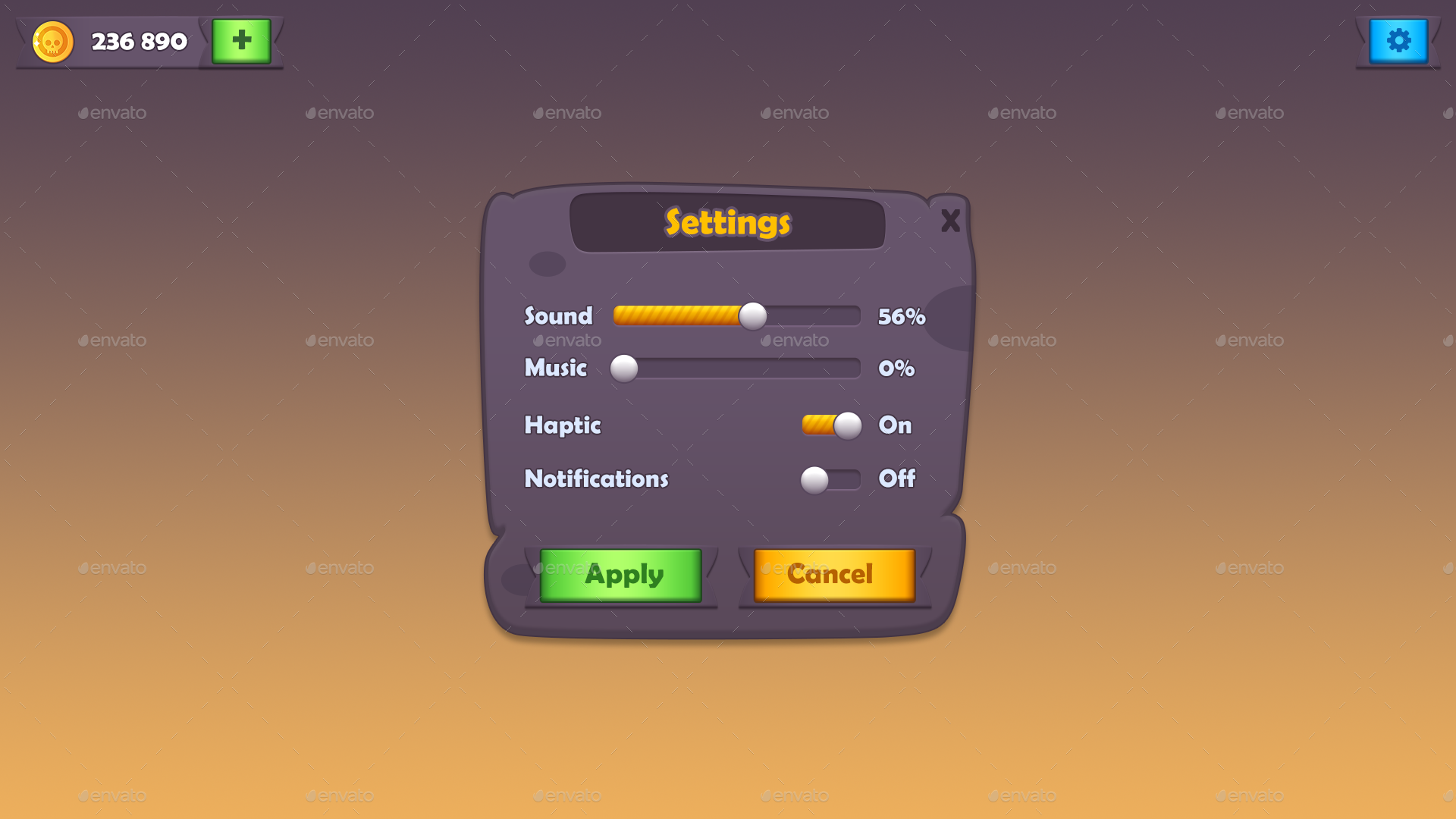 Stone Game UI pack, Game Assets | GraphicRiver