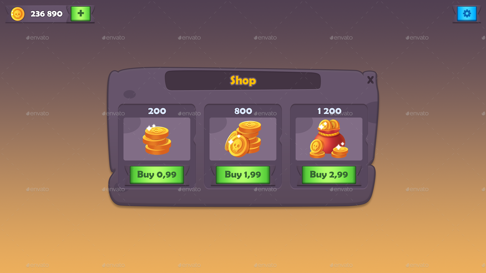 Stone Game UI pack, Game Assets | GraphicRiver