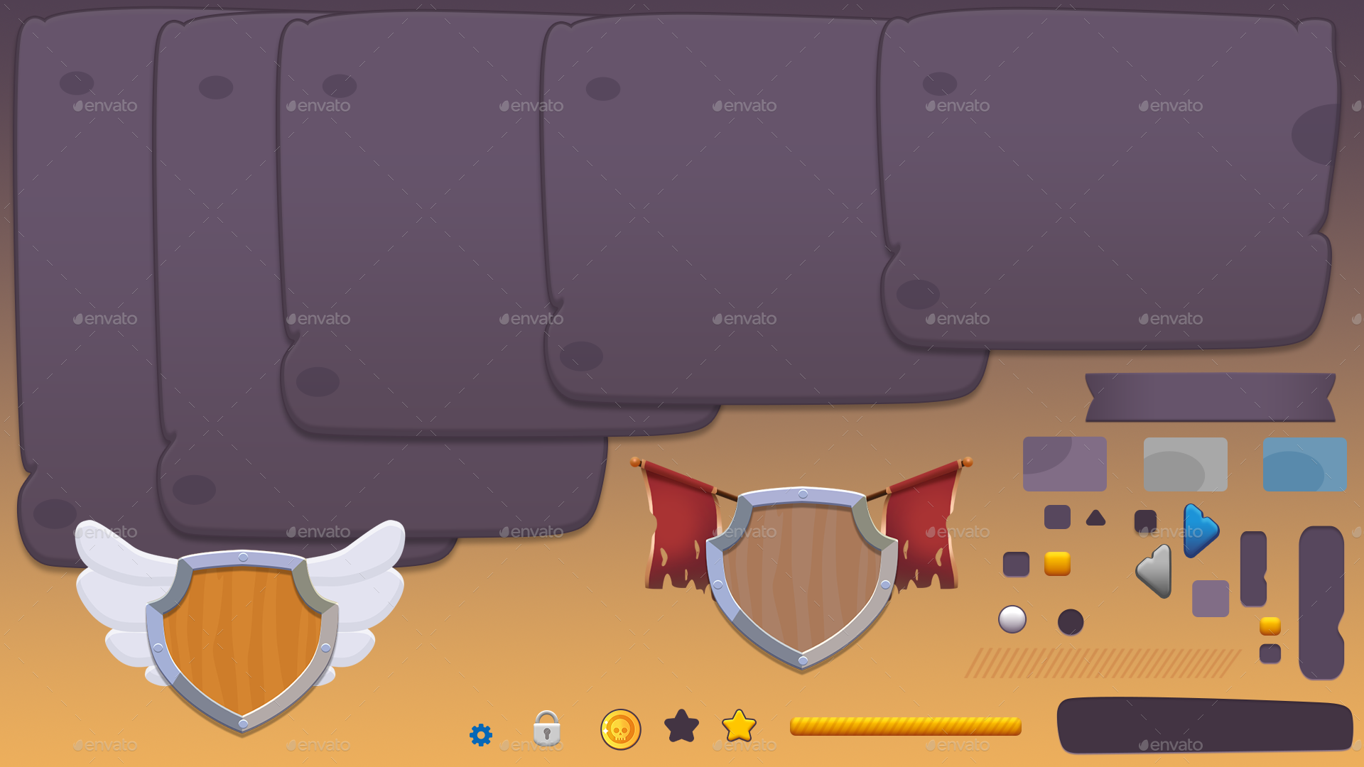 Stone Game UI pack, Game Assets | GraphicRiver