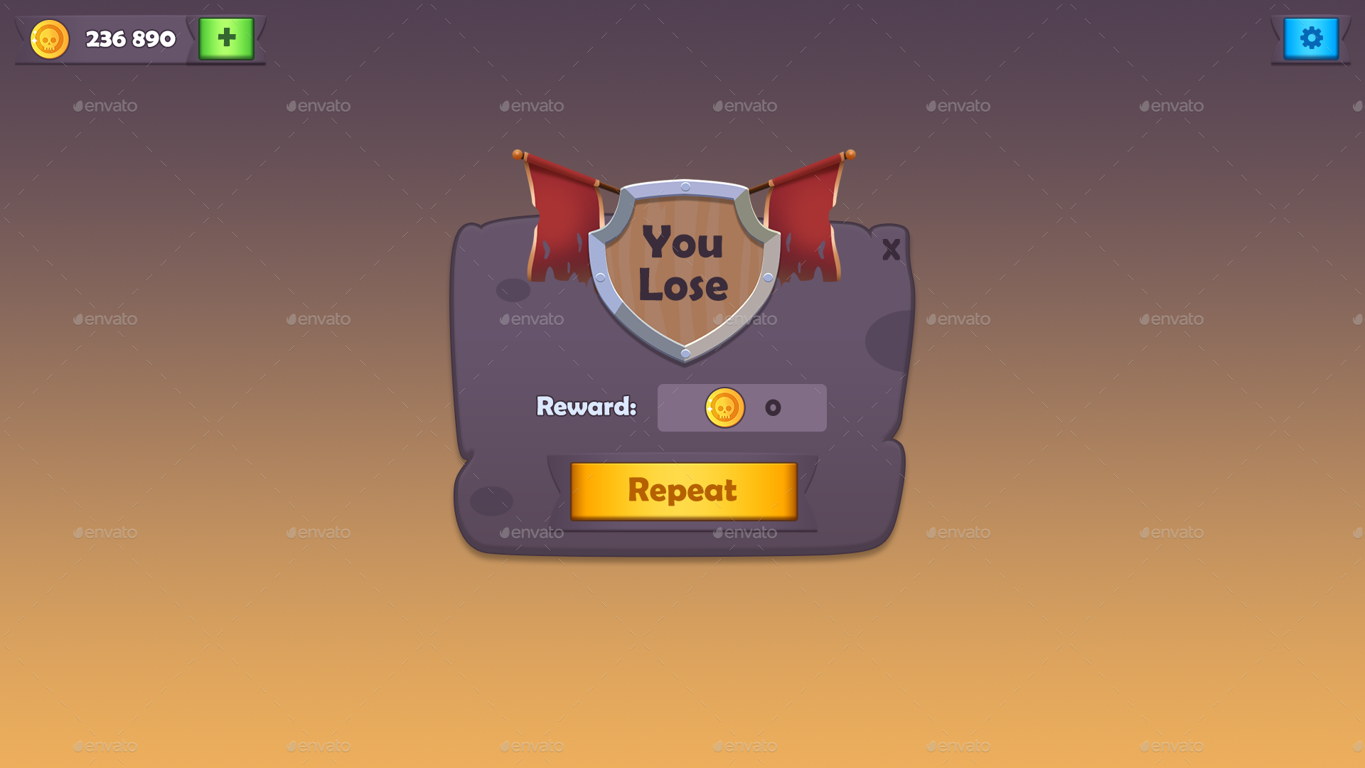 Stone Game UI pack, Game Assets | GraphicRiver