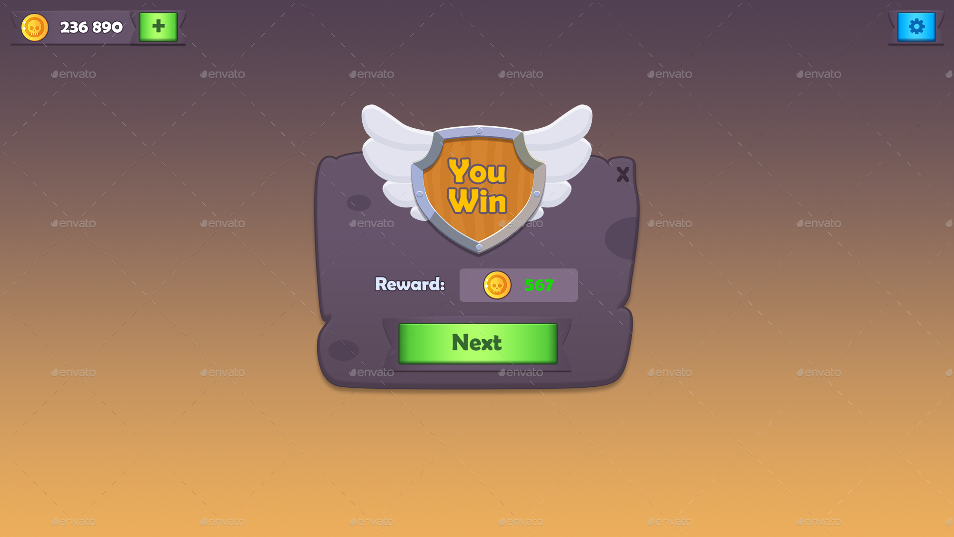 Stone Game UI pack, Game Assets | GraphicRiver