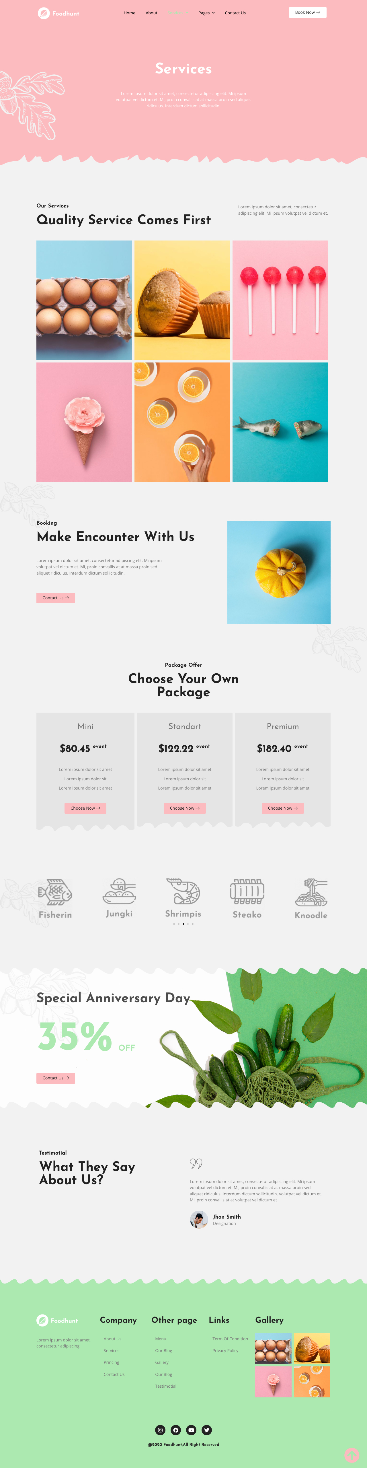 Foodhunt - Food Catering Service Elementor Template Kit by antstheme
