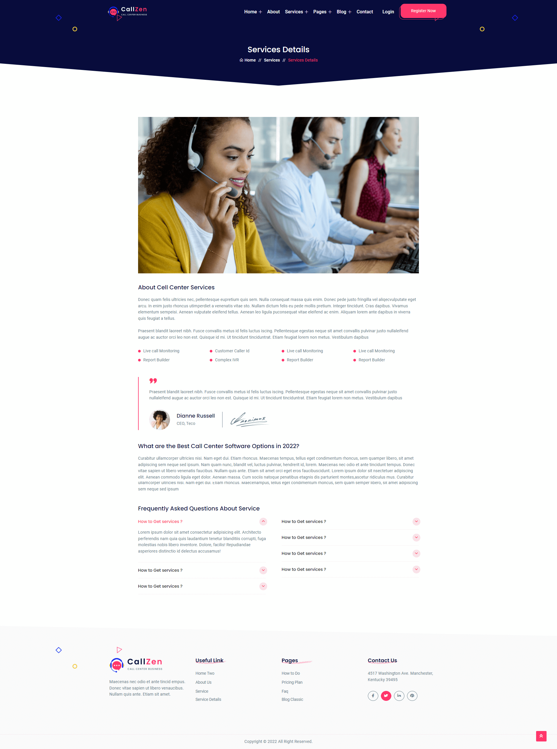 Callzen - Call Center Business HTML Template by ViserLab | ThemeForest