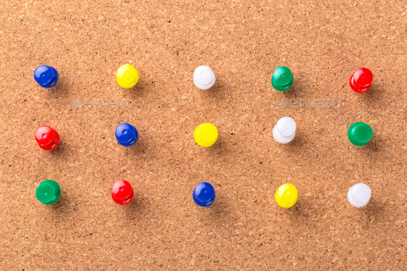 Pin board texture for background and colorful pins Stock Photo by ...