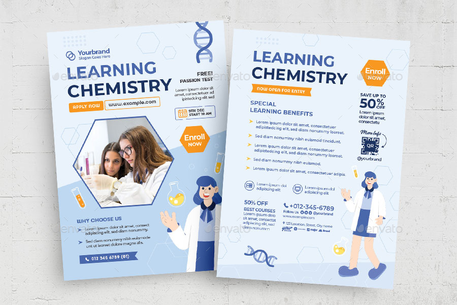 Chemistry Science Education Flyer, Print Templates | GraphicRiver