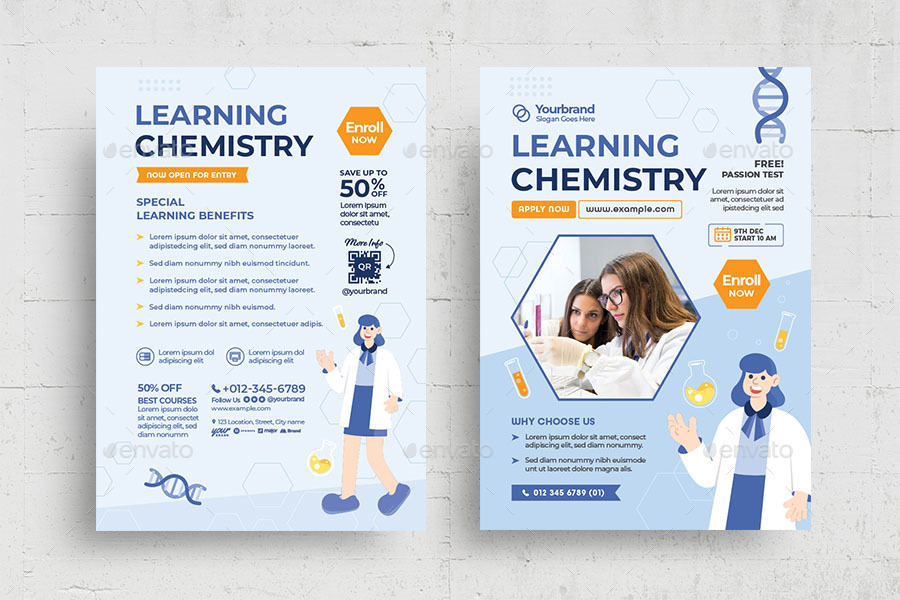 Chemistry Science Education Flyer, Print Templates | GraphicRiver