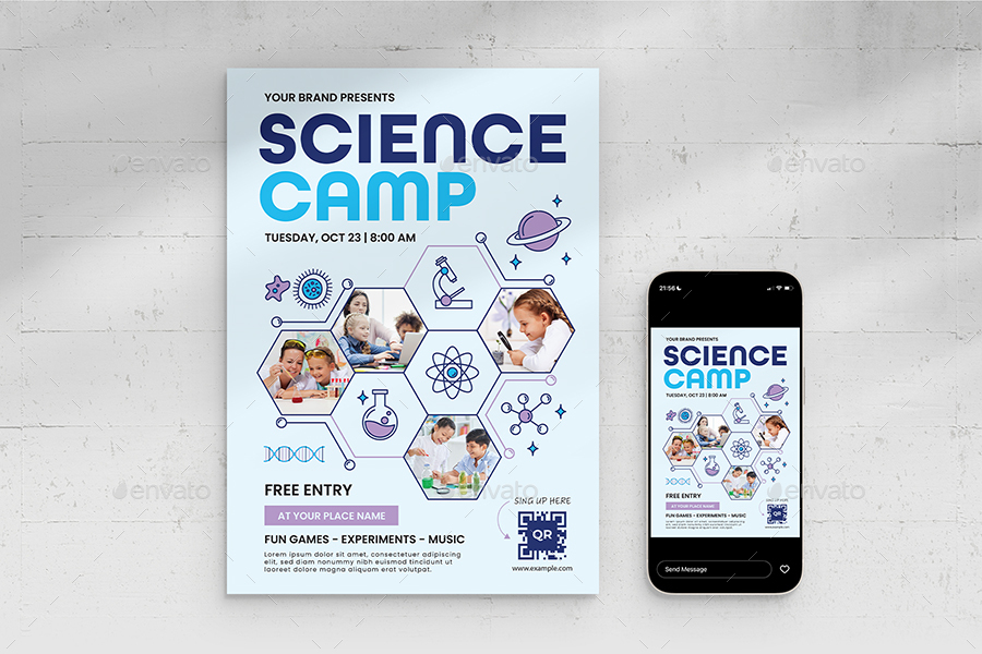 Science Camp Flyer Template, Print Templates | GraphicRiver