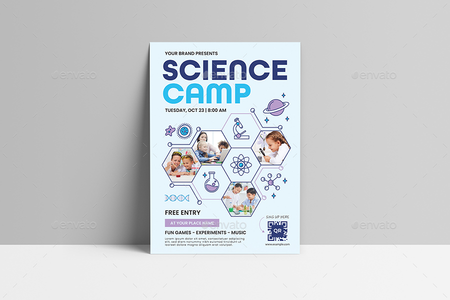 Science Camp Flyer Template, Print Templates | GraphicRiver