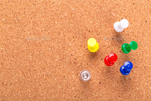 Pin board texture for background and colorful pins Stock Photo by ...