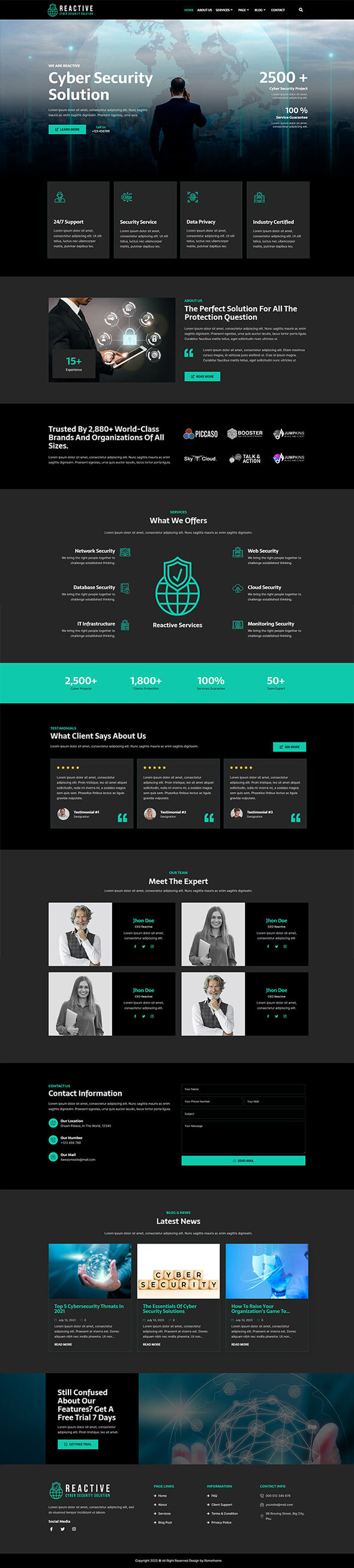 Reactive - Cyber Security Services Elementor Template Kit by Rometheme
