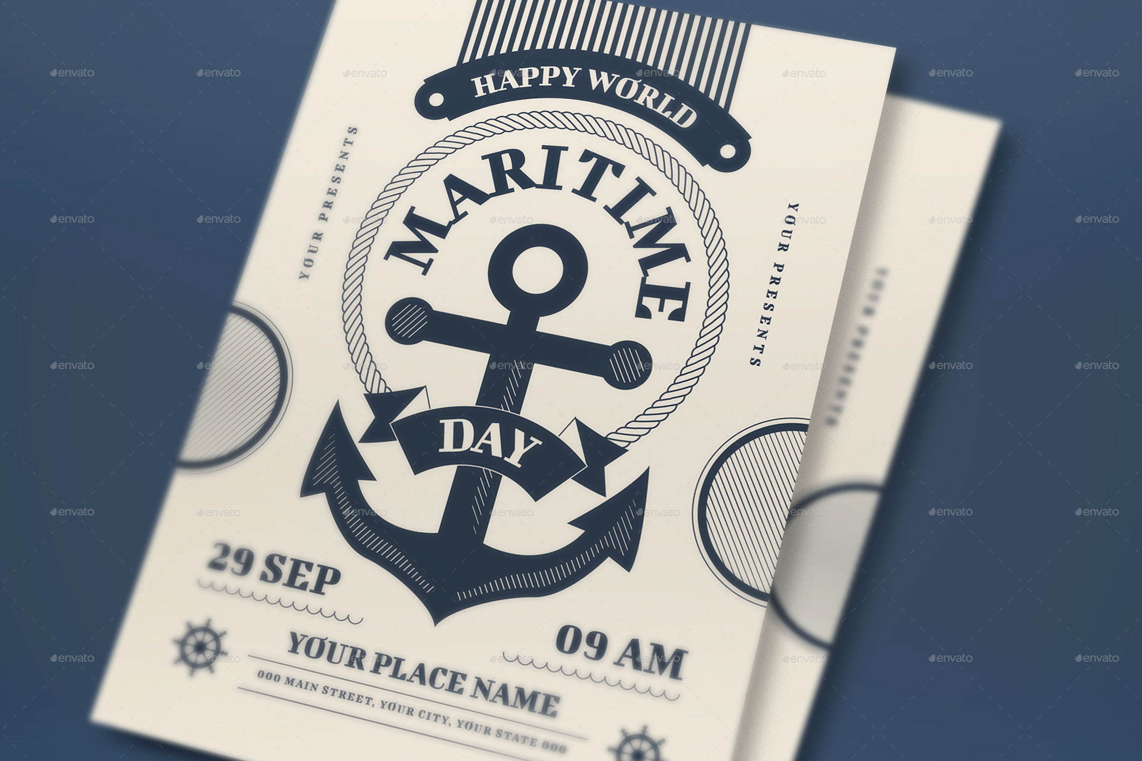 Vintage World Maritime Day Flyer Set, Print Templates | GraphicRiver