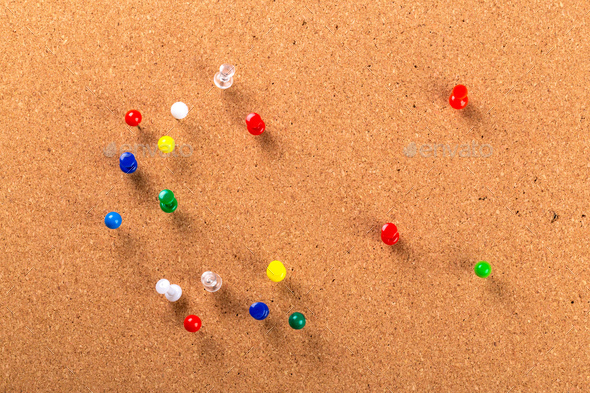 Pin board texture for background and colorful pins Stock Photo by ...