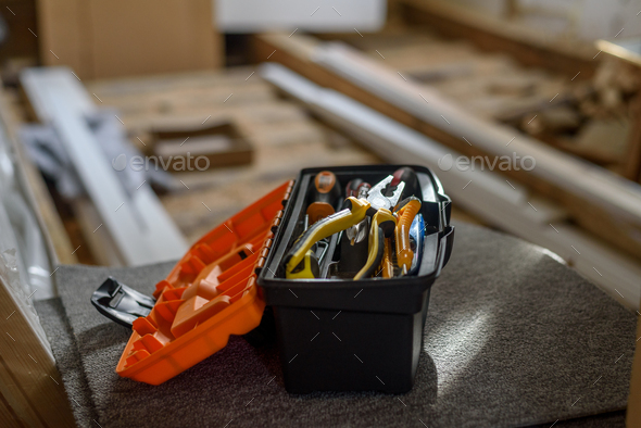 Tool box in apartment renovation area Stock Photo by molenira | PhotoDune
