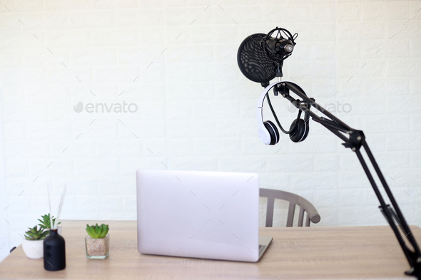 Empty Podcast Room Background Stock Photo by Queenmoonlite | PhotoDune