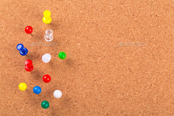 Pin board texture for background and colorful pins Stock Photo by ...