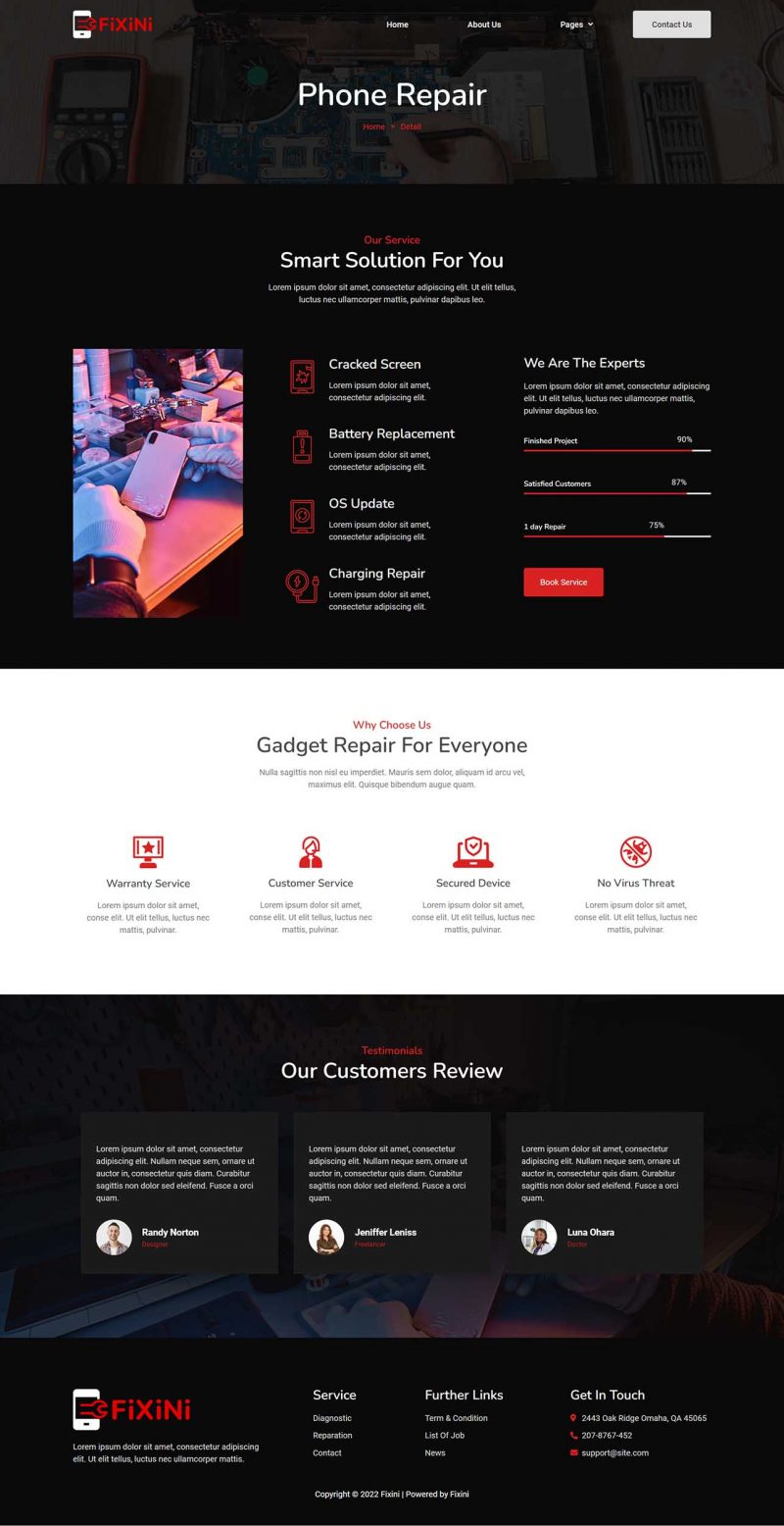 Fixini - Gadget Repair Service Elementor Template Kit by Kitpro ...