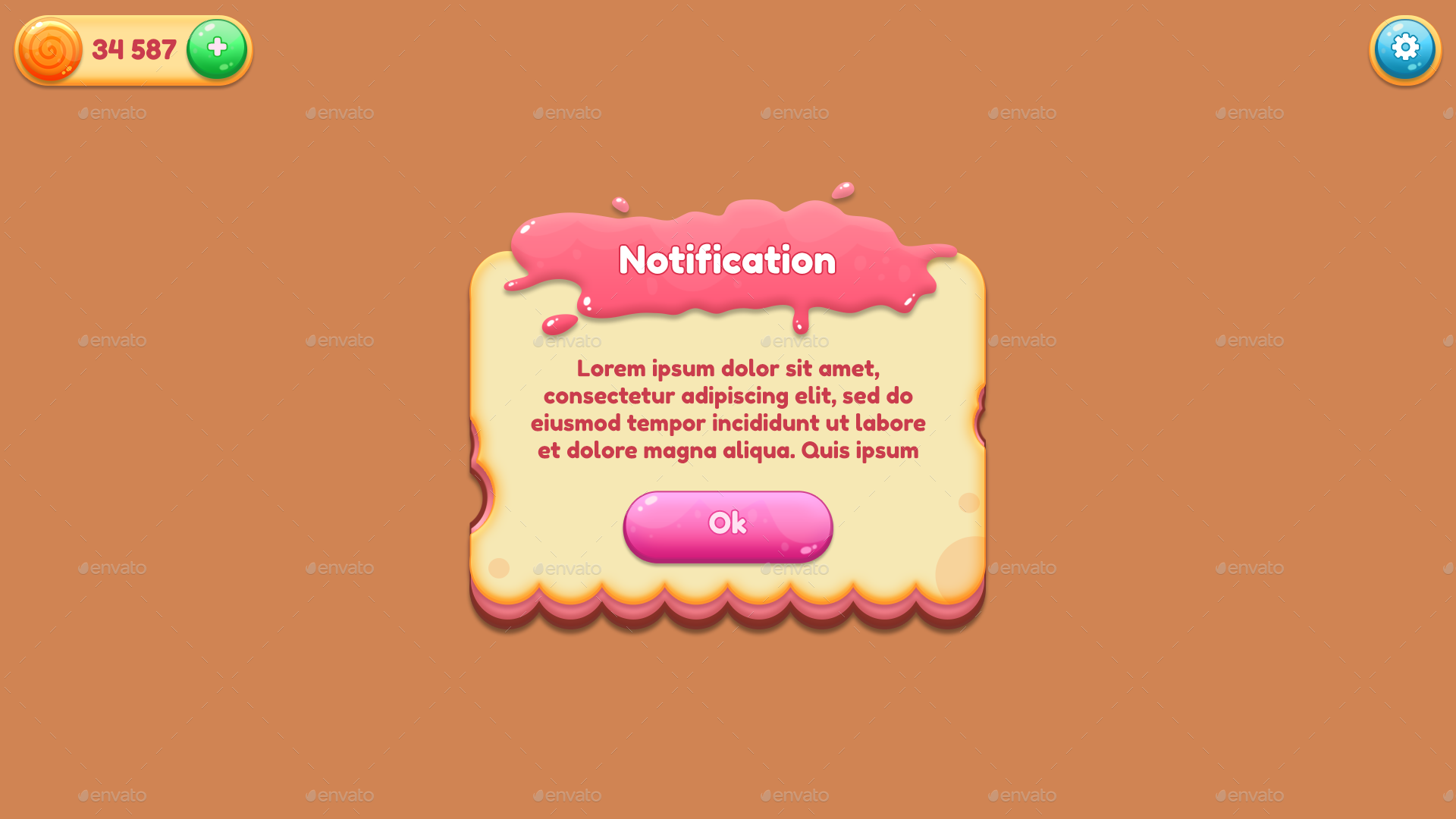 Cake Game UI pack, Game Assets | GraphicRiver