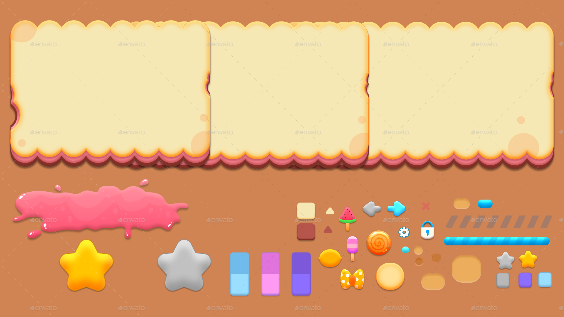 Cake Game UI pack, Game Assets | GraphicRiver