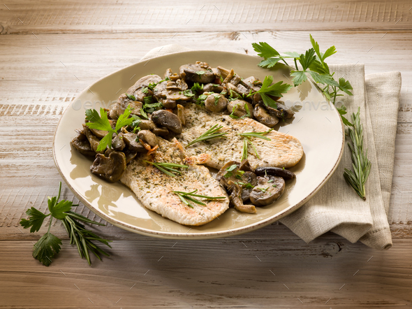 chicken fillet with sauteed mushroom Stock Photo by MarcoMayer | PhotoDune