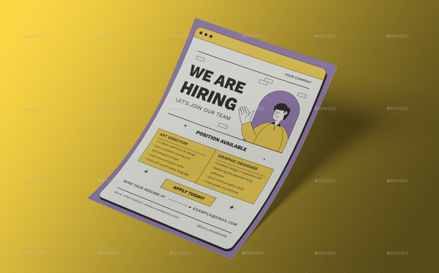Now Hiring Flyer - Retro Theme, Print Templates | GraphicRiver