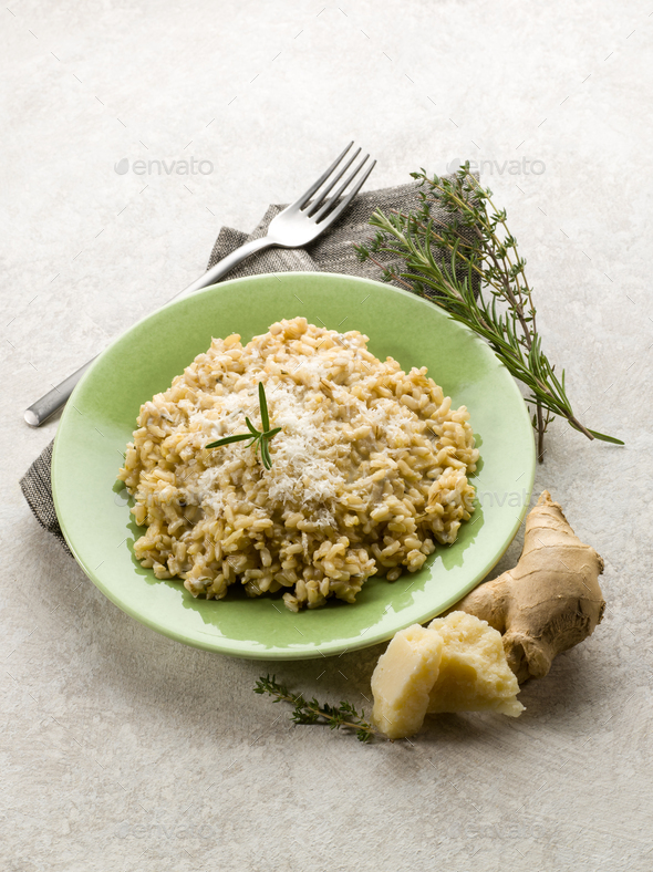 integral risotto with ginger rosemary parmesan and gorgonzola cheese ...