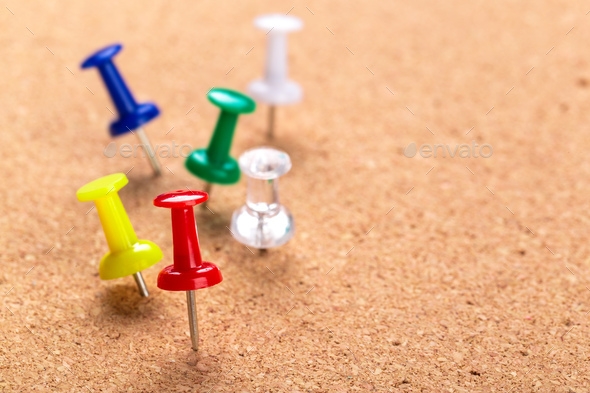 Pin board texture for background and colorful pins Stock Photo by ...