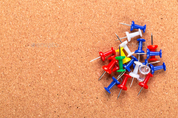 Pin board texture for background and colorful pins Stock Photo by ...