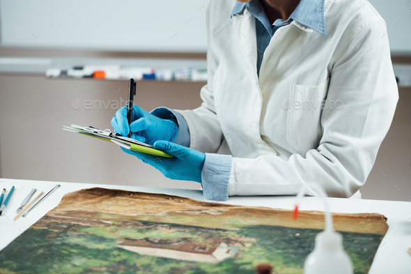 Professional Oil Painting Condition Assessment, Creating a Report Stock ...