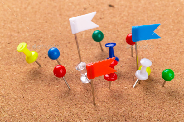 Pin board texture for background and colorful pins Stock Photo by ...