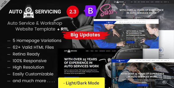 AutoServicing - Automobile Garage Operations HTML Template by EnvyTheme