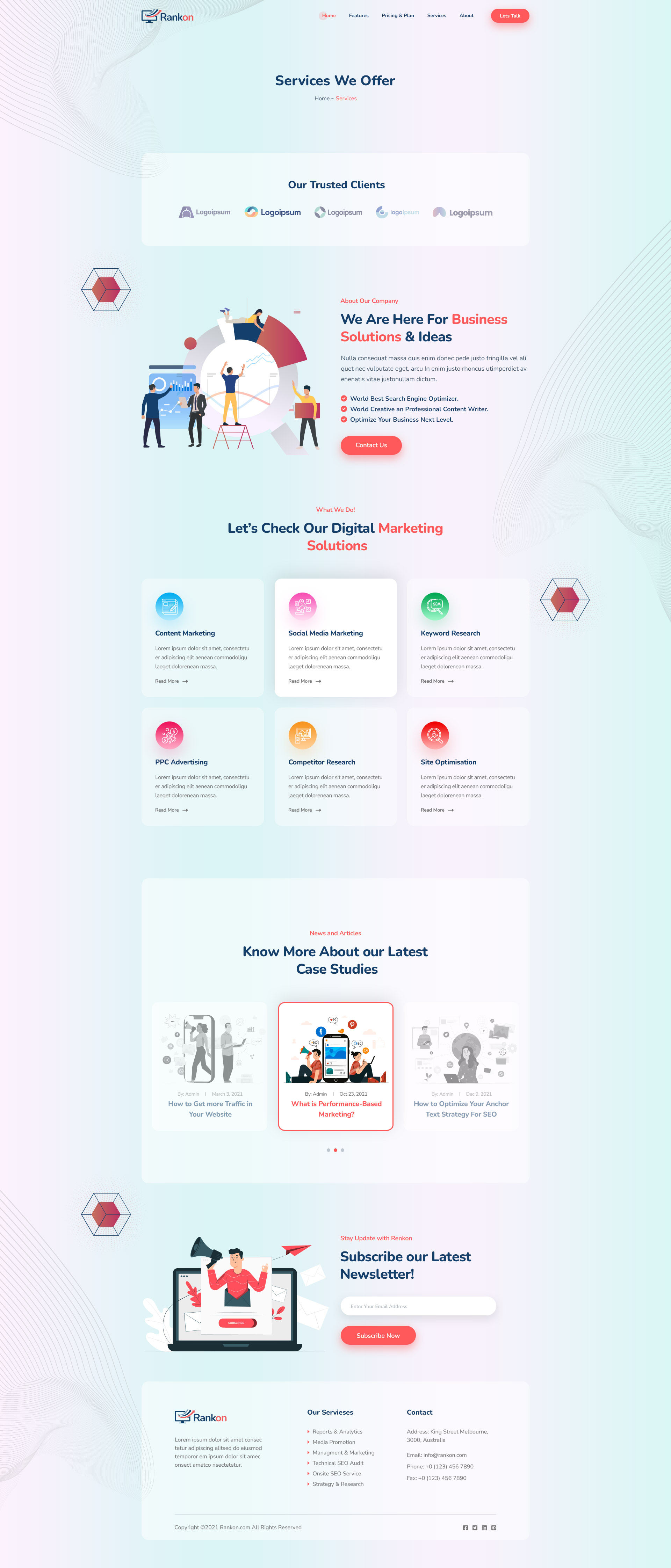 RankOn - SEO & Digital Marketing Agency PSD Template by Scorpion-Art