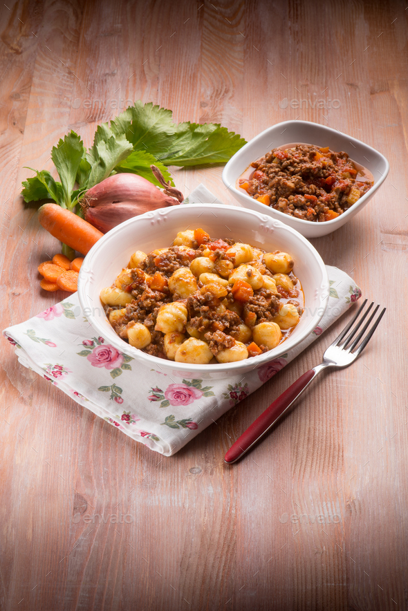 homemade gnocchi with ragout sauce Stock Photo by MarcoMayer | PhotoDune